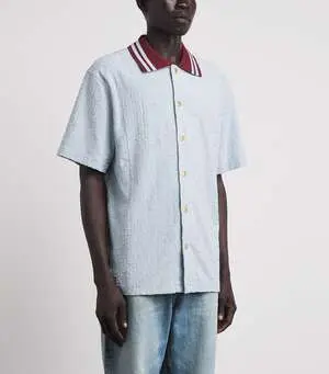 Drole De Monsieur Cotton Monogram Short-sleeve Shirt
