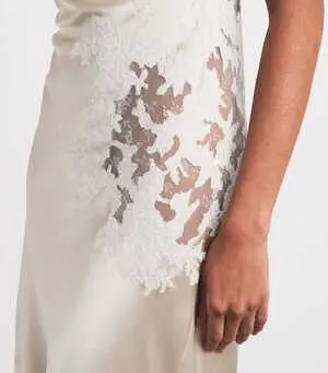TORLOWEI Silk-lace Elsa Slip Dress