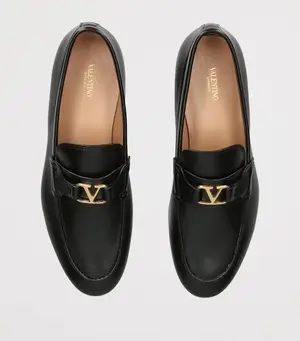 Valentino Garavani Leather Vlogo Loafers