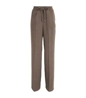 Kiton Virgin Wool-cashmere Straight Trousers - Brown
