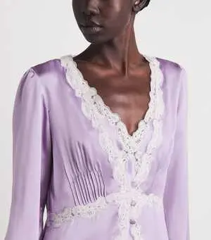 Loretta Caponi Silk-lace Pucci Long Robe