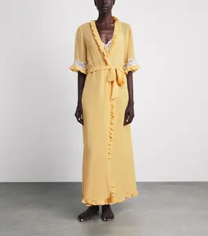 Loretta Caponi Silk Short-sleeve Germana Robe