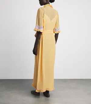 Loretta Caponi Silk Short-sleeve Germana Robe