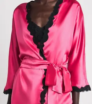 Loretta Caponi Silk Corbezzollo Short Robe