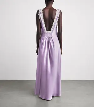 Loretta Caponi Silk And Lace Slip Dress