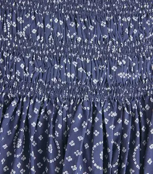 Matteau Shirred Cotton Mini Dress With Geometric Print