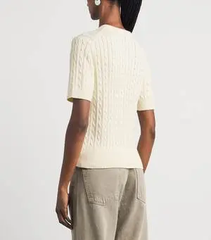 Polo Ralph Lauren Cable-knit Short-sleeve Henley Sweater