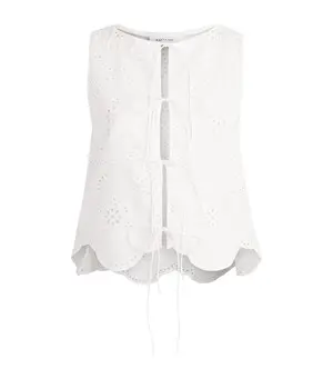 Matteau Broderie Anglais Sleeveless Blouse - White