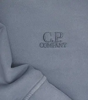 C.P. COMPANY Cotton Embroidered Logo Crewneck Sweatshirt - Blue