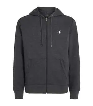 Polo Ralph Lauren Zip-up Hoodie With Embroidered Logo - Grey