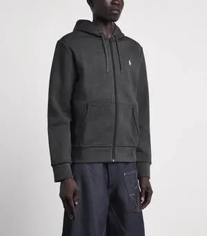 Polo Ralph Lauren Zip-up Hoodie With Embroidered Logo - Grey