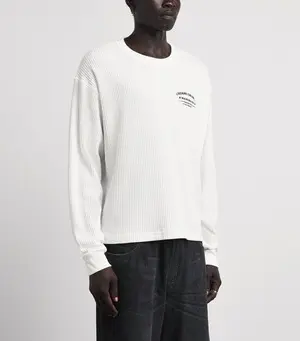 CHERRY LOS ANGELES Ribbed Thermal Long Sleeve Pullover