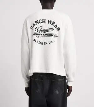 CHERRY LOS ANGELES Ribbed Thermal Long Sleeve Pullover
