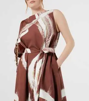 Marina Rinaldi Cotton Watercolour Print Midi Dress