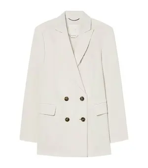 Marina Rinaldi Fox Double-breasted Blazer - Neutral