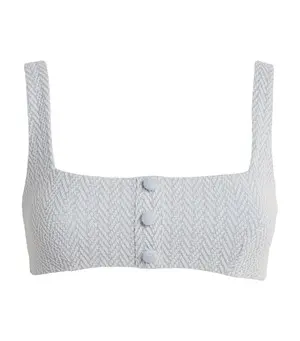 Devon Windsor Herringbone Mya Bikini Top - Blue