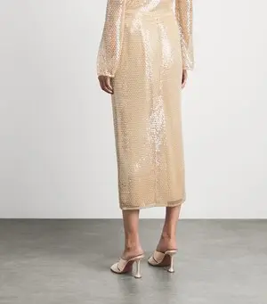 TOCCIN Sequinned Leilani Midi Pencil Skirt