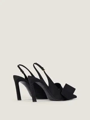 Givenchy Twisted Ribbon Slingbacks Pumps In Moiré Fabric
