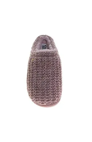 Badgley Mischka Textured Knit Clog Slippers - Pink