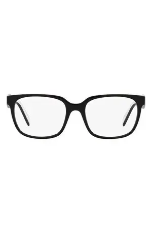 Prada 55mm Rectangular Optical Glasses - Black