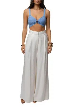 JLUXLABEL Adeline Embellished Bralette Top - Blue