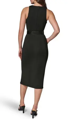 Donna Karan New York Sleeveless Belted Sheath Dress