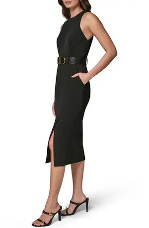 Donna Karan New York Sleeveless Belted Sheath Dress