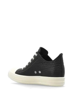 Rick Owens Low Top Leather Sneakers - Black