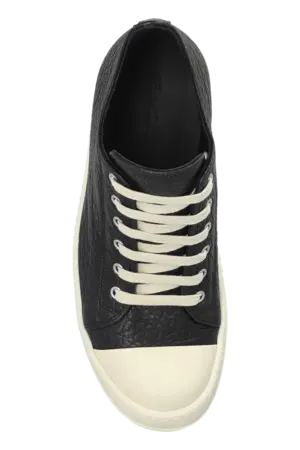 Rick Owens Low Top Leather Sneakers - Black