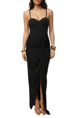JLUXLABEL Island Drape Maxi Skirt
