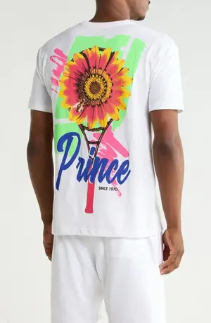 PRINCE Logo Print Graphic T-shirt - White