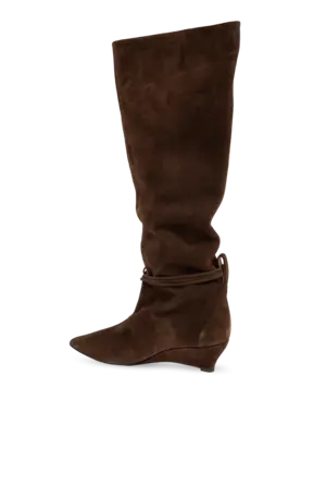 ODISSI Suede Wedge Heel Boots
