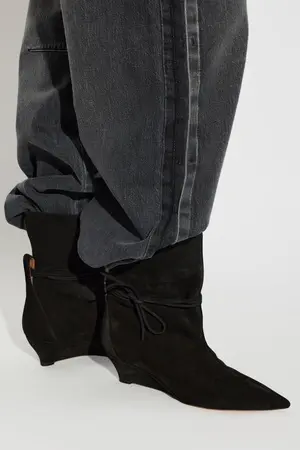 ODISSI Suede Wedge Ankle Boots