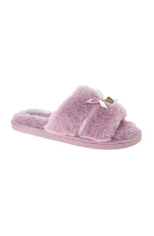 Badgley Mischka Faux Fur Slide Slippers - Pink