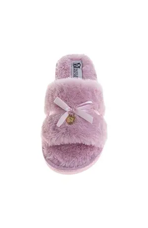 Badgley Mischka Faux Fur Slide Slippers
