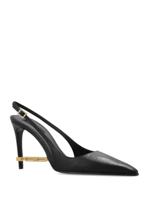 Dsquared2 Leather Slingback Pumps With Gold Embellishments