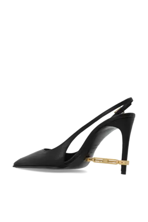 Dsquared2 Leather Slingback Pumps With Gold Embellishments