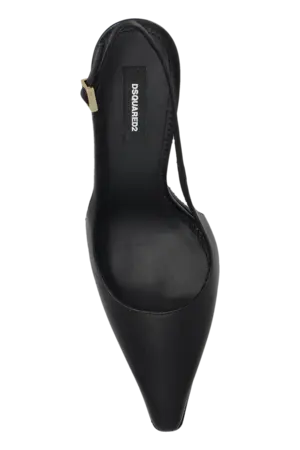 Dsquared2 Leather Slingback Pumps With Gold Embellishments