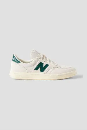NEW BALANCE T500 Leathertrimmed Suede Sneakers - White