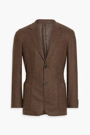 Canali Houndstooth Cuprotweed Blazer - Brown