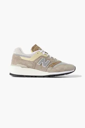 NEW BALANCE 997 Leather And Meshtrimmed Suede Sneakers - Beige