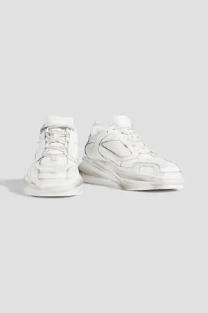 1017 Alyx 9sm Distressed Leather Exaggerated Sole Sneakers