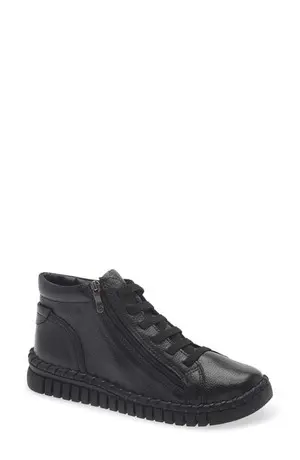 BOTTERO Leather High Top Sneaker With Side Zip