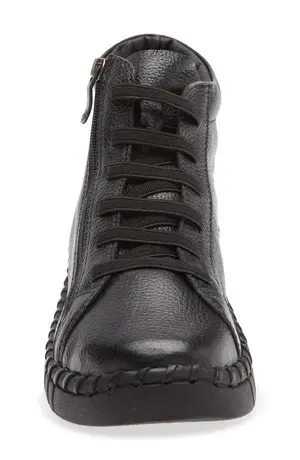 BOTTERO Leather High Top Sneaker With Side Zip