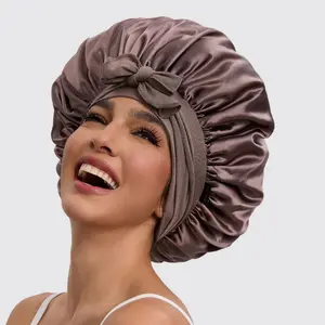 LUCE Silky Satin Double Layer Hair Bonnet - Brown