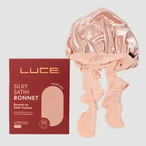 LUCE LUCE BEAUTY Silky Satin Double Layer Hair Bonnet Pink