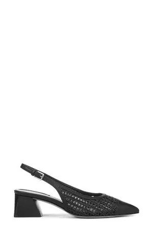 Franco Sarto Slingback Pointed Toe Pumps - Black/black