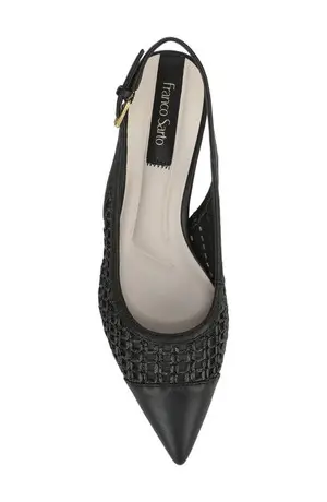 Franco Sarto Slingback Pointed Toe Pumps - Black/black