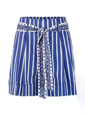 MARCCAIN Striped Belted Shorts