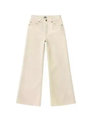 LOIS Lindsay Logo-patch Wide-leg Jeans - Neutrals